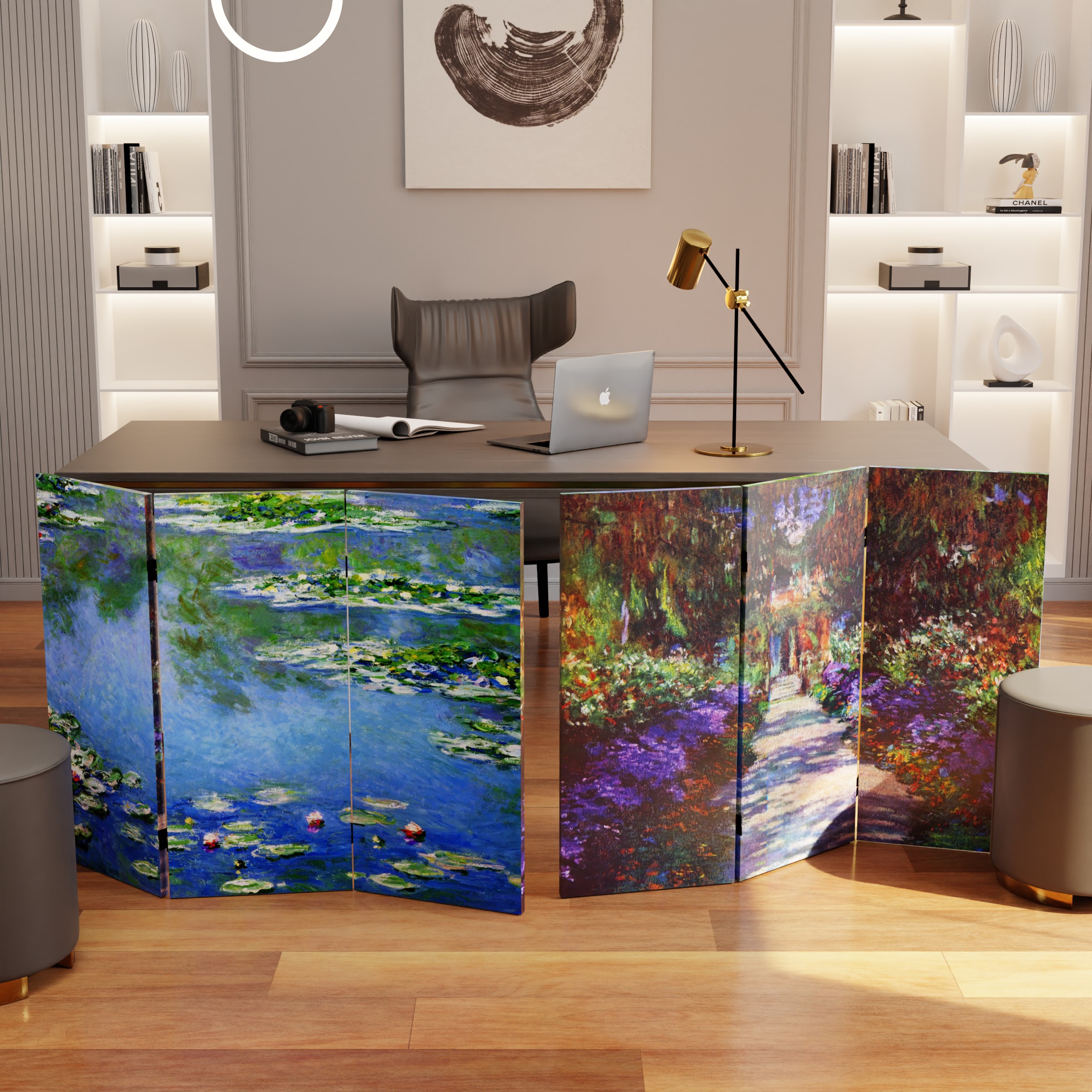 RoomDividers.com: 3 ft. Short Double Sided Works of Monet Canvas ...