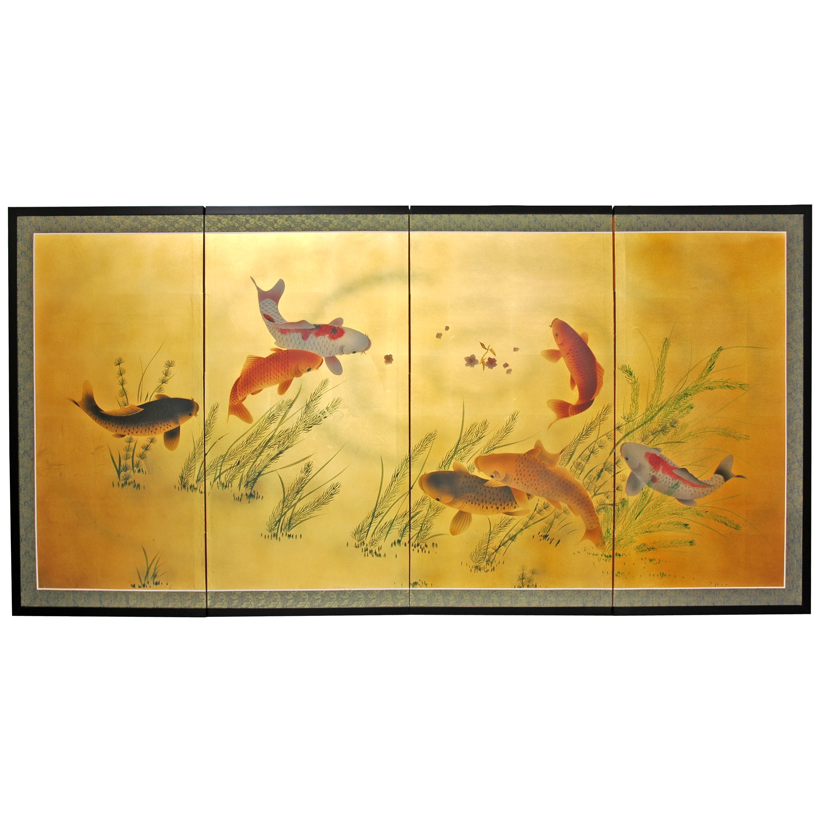 RoomDividers.com: 36" Gold Leaf Seven Lucky Fish