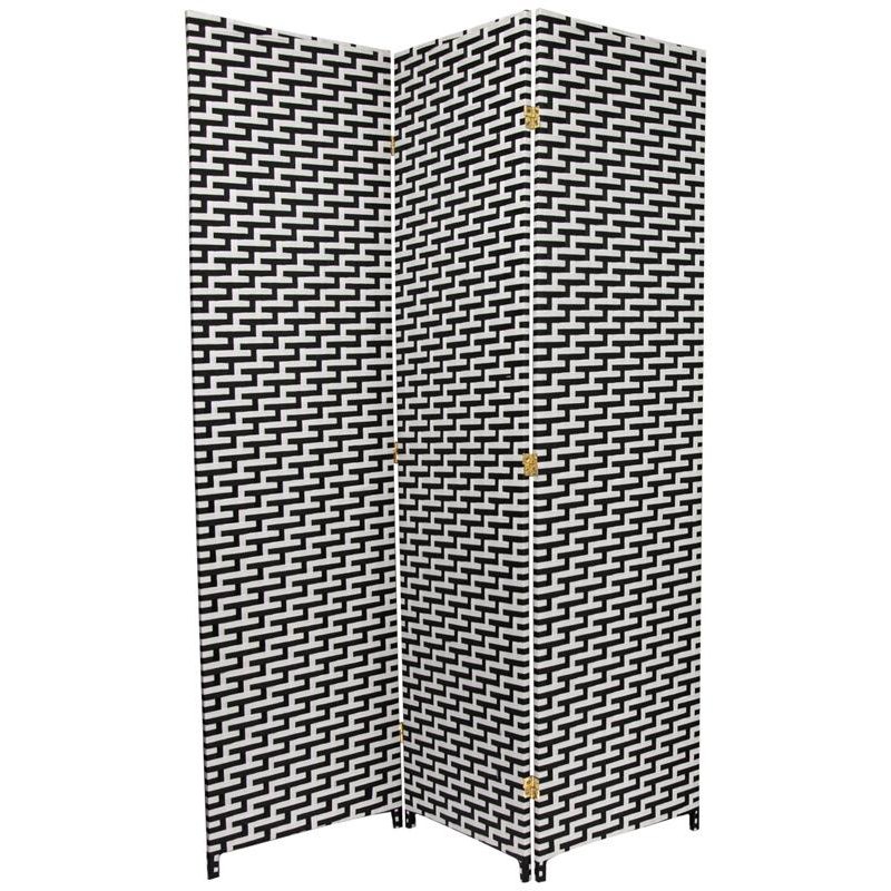 RoomDividers.com: 6 ft. Tall Woven Fiber Room Divider - Black/White